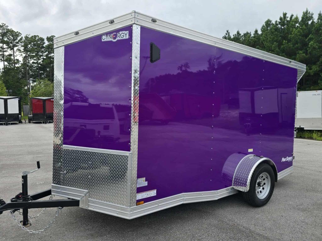 New Enclosed 6x12Sa Purple Cargo Trailer - Caballus Trailers