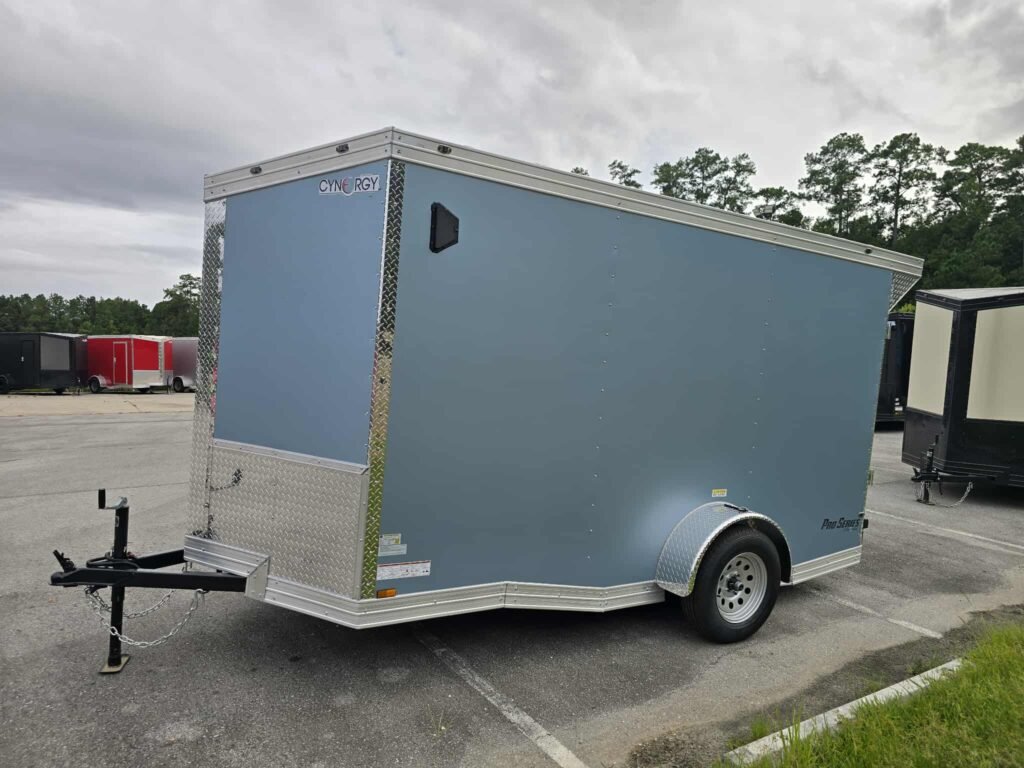 New Enclosed 6x12Sa Metallic Blue Cargo Trailer - Caballus Trailers