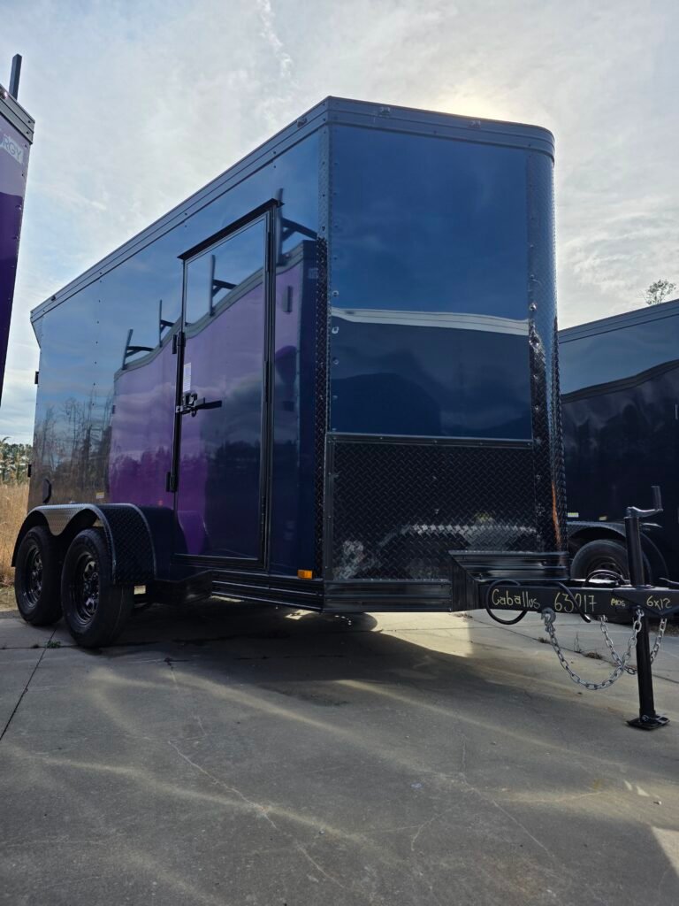 Enclosed 6x12 Indigo Blue Cargo Trailer - Caballus Trailers
