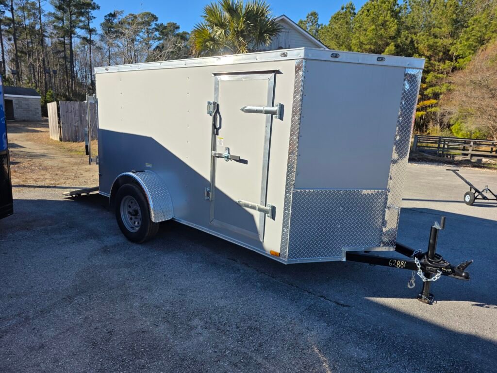 5×10 Enclosed Cargo Trailer for Sale – Silver | 5' Interior | 2990 lb ...